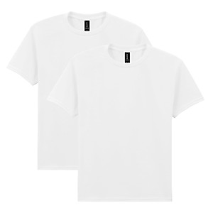 Gildan Youth Heavy Cotton T-Shirt, Style G5000B, 2-Pack, White, Small