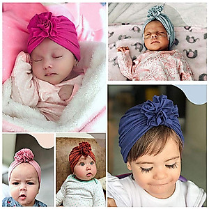 Newborn Baby Head Wrap Hat Infant Cotton Soft Cute Nursery Beanie Headband Top Flower for Boy Girl