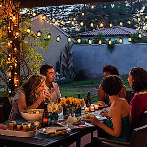 AceList 30 LED Black Lantern String Lights Mini Kerosene Lamp for Indoor Outdoor Patio Garden Holiday Home Wedding Party Christmas Tree New Year Ramadan Decorations(Warm White Light)