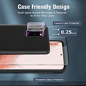 Premium [2+2 Pack] for Samsung Galaxy S20 Plus 9H Hardness Tempered Glass Screen Protector and Camera Lens Protector, 3D Full Coverage, Fingerprint Unlock, Galaxy S20 Plus Screen Protector(6.7 Inch)