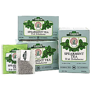 Tadin Spearmint Tea, Helps Relieve Stomach Pain and Indigestion, 24 Count (Pack of 3)