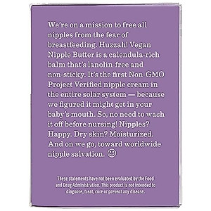 Earth Mama Vegan Nipple Butter | Cruelty-Free Breastfeeding Cream for Nursing Mamas | Lanolin-free 2-Ounce