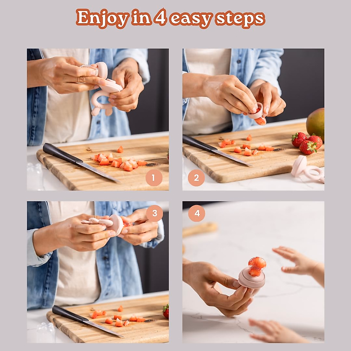 Haakaa Freeze-N-Feed Mini Combo with Silicone Food Feeder & Silicone Mini Nibble Tray|Baby Solid Food Self Feeder|Breastmilk Popsicle Mold Storage & Feeder for Soothing Baby Gums 1 PK