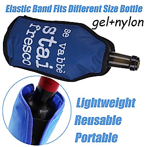 Wine Cooler Sleeve With Protector Instant Cooling and Keeps Your Drink Cold Keep Cool and Chill Champagne Wine (Type7) (WineCooler-1Count)