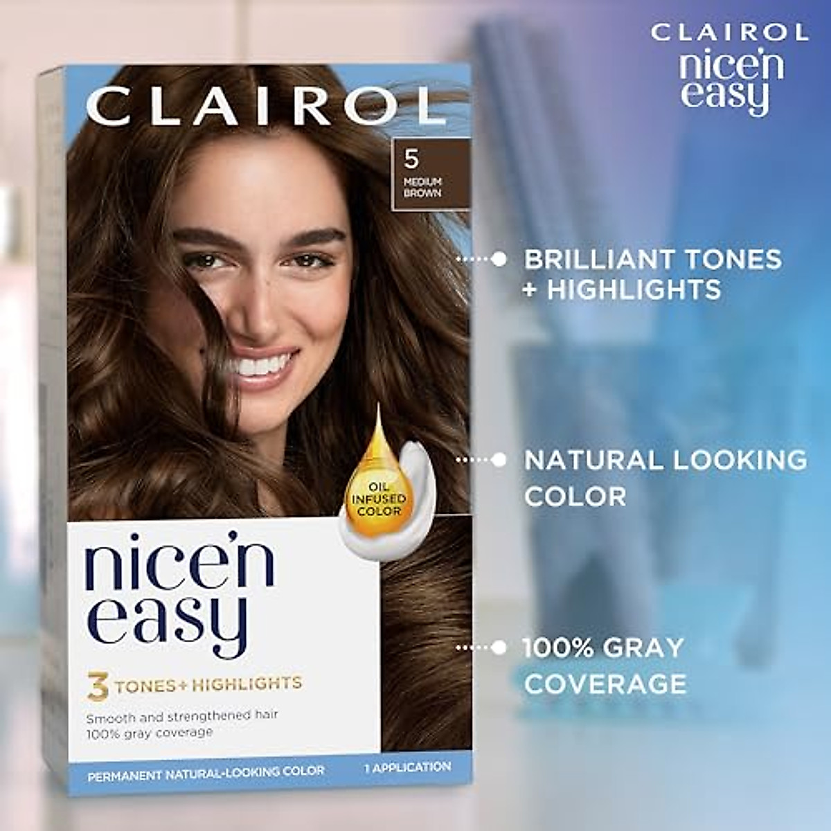 Clairol Nice'n Easy Permanent Hair Color, 2 Black