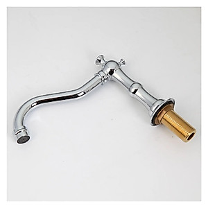 MISSCELL Chrome Brass Bathroom Faucet Hot & Cold Bathtub Mixer Faucet Deck Mounted Wash Basin Sink Faucet Ceramic Handles ，Faucet, LL-662