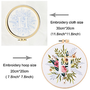 Silentsea Embroidery kit, 3 Sets of Floral Patterns for Beginners, with Hoops, Embroidery Cloth, Needles, Embroidery Thread and Other Tools
