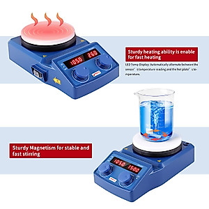 FOUR E'S SCIENTIFIC LED Digital Magnetic Hotplate Stirrer with Stand