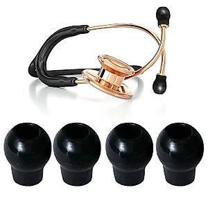 Javinhau MDF Stethoscope Ear Pieces, Unbeatable Comfort Soft-Sealing Stethoscope Ear Tips Replacement Comptible with MDF Stethoscope Spare Parts Earplugs Accessories(Black)