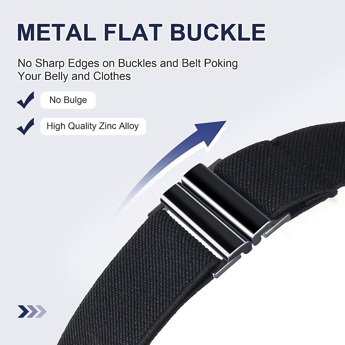 TOURZOO No Show Invisible Belt for Women/Men Elastic Web Strap Waist Stretch Belt with Flat Buckle for Jeans Pants Dresses