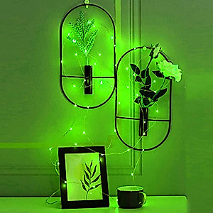 Mikasol Fairy Lights Battery Operated, 1 Pack Mini 3*AAA Battery Powered Copper Wire Led Starry String Lights Firefly Lights for Bedroom, Christmas, Parties, Decoration (5m/16ft Green)