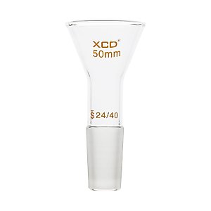 XCD Glass Funnel, Borosilicate Glass Filter Funnel Short Stem Powder Funnel with 24/40 Inner Joint (OD 50 mm) Lab Glass Powder Funnel