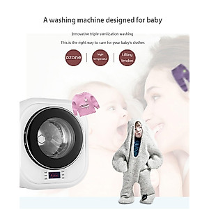 3kg Mini Wall-mounted Washing Machine, Full-Automatic Washing Laundry Machine with Hot Air Dryer, Underwear Washer with High Temperature Boiling, Space-Saving for Apartment Hotel Home