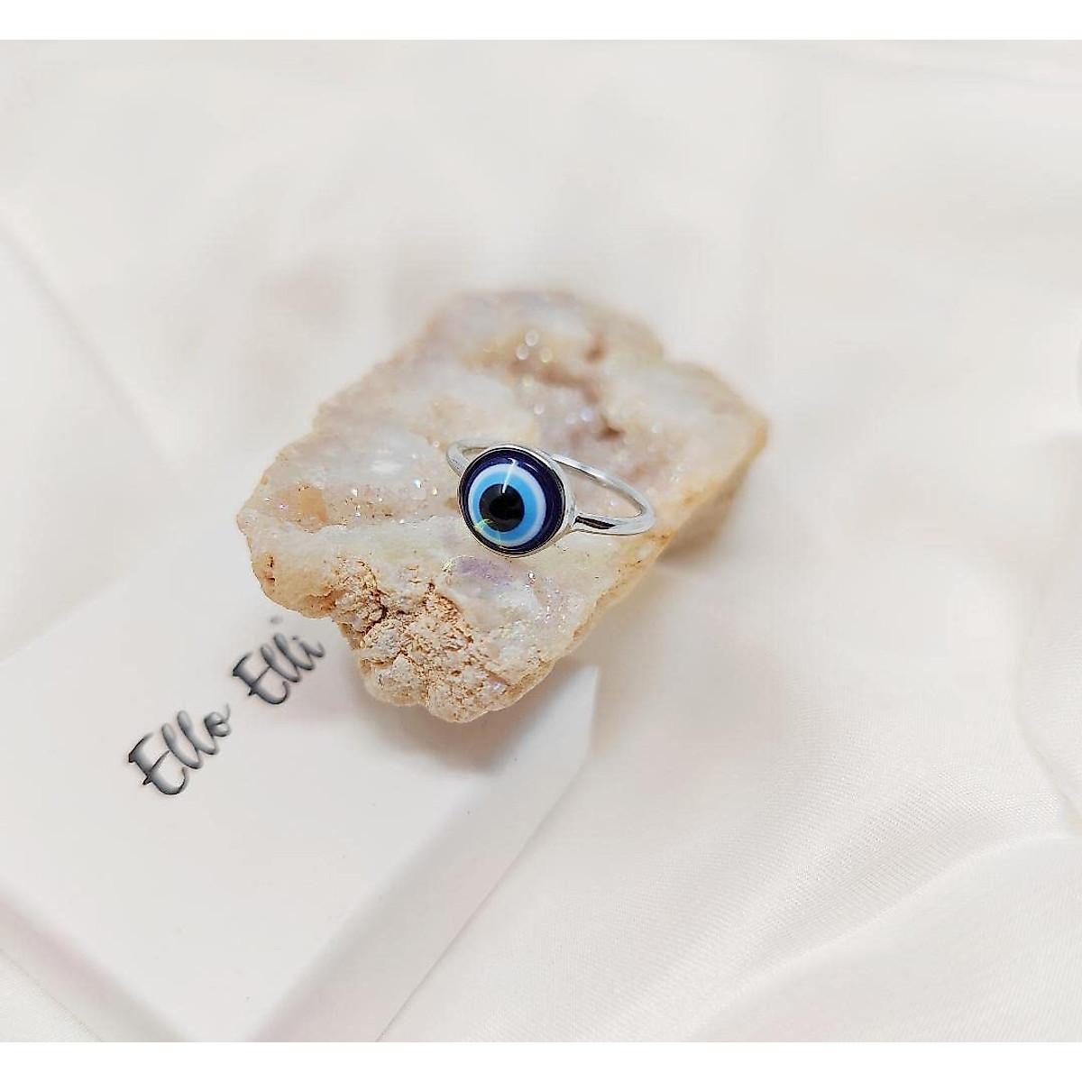 Ello Elli 1.5mm Stainless-Steel Evil Eye Ring (7)