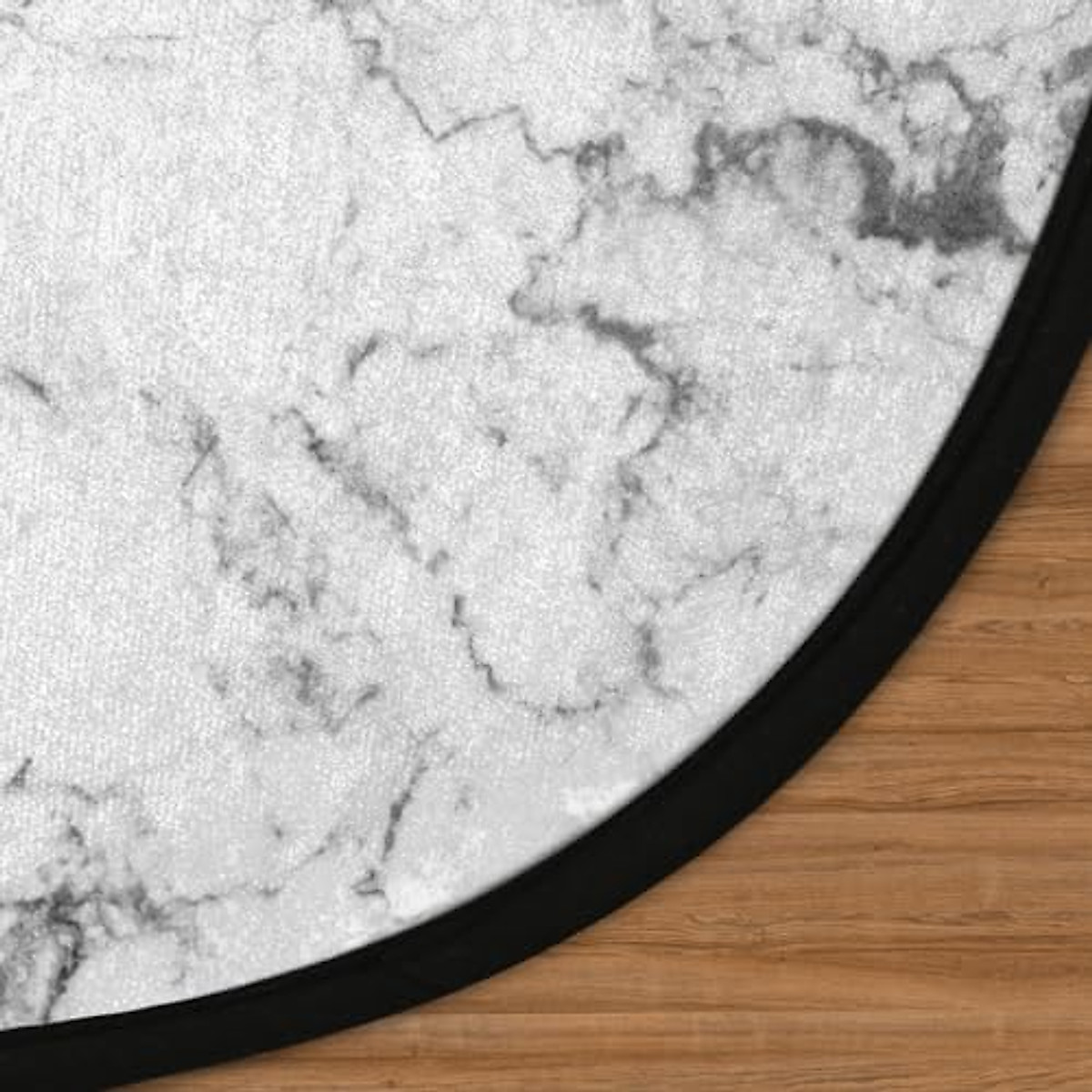 White Marble Large Round Rug 5ft art marble Large Circle Area Rugs Washable Non-Slip Round Carpet Circular Moon Throw Mat for Indoor Outdoor Bathroom Kitchen Living Room Nursery Bedroom