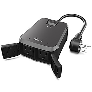 TREATLIFE Outdoor Smart Plug with 2 Individual Control Outlets, IP64 Weather Resistance, Smart Home Outlet Timer Compatible with Alexa, Google Home and SmartThings, 2.4GHz WiFi Only, No Hub Required