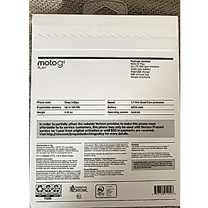 Verizon Prepaid Motorola Moto G6 Play MOTXT19226PP with 16GB Memory 5.7 IPS TouchScreen Fingerprint Android 8.0 Oreo OS Prepaid Cell Phone - Carrier Locked to Verizon Prepaid