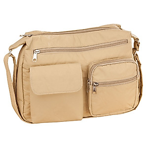 Machine Washable Shoulder Handbag with Multiple Storage Pockets