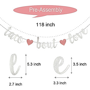 WEIANDBO Taco bout love Silvery glitter paper banner,Pre-Strung,Suitable for Mexican Fiesta Wedding Bridal Shower Gift Party Backdrop Decorations Sign.（Silvery）