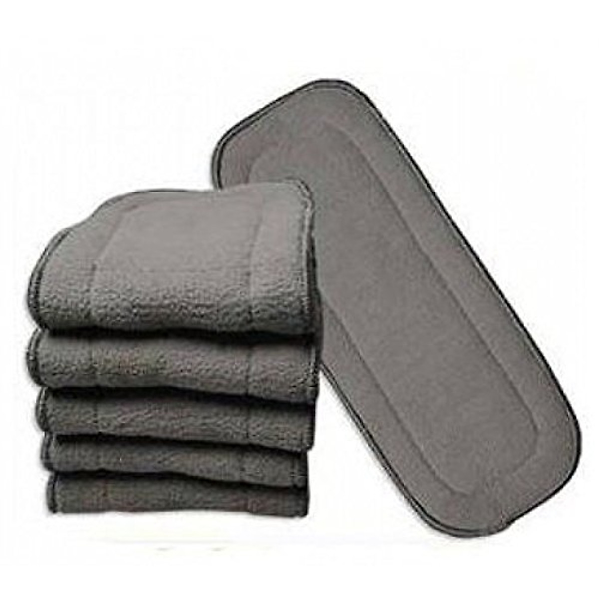 See Diapers 6 Pack Charcoal Inserts for Baby Cloth Diapers 5 Layers Reusable Large 14" X 5"