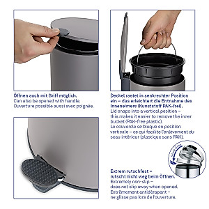 kela 23619 Cosmetic Bin with Inner Bucket 3 L Silent Closing Metal Mats Beige