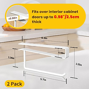Amawarm 2 Pack Tumbler Lid Organizer, Under Cabinet Cup Lid Holder for Yeti Insulated Mug/Stanley Insulated Mug/Simple Modern Insulated Mug Lid, No Gluing, No Drilling, Up to 10 Lids (White)