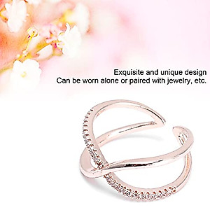 Jewelry Ring, Alloy Exquisite Design Knuckle Ring Beautiful Appearance for Anniversary for Birthday(02 Rose Gold WG0-0342)