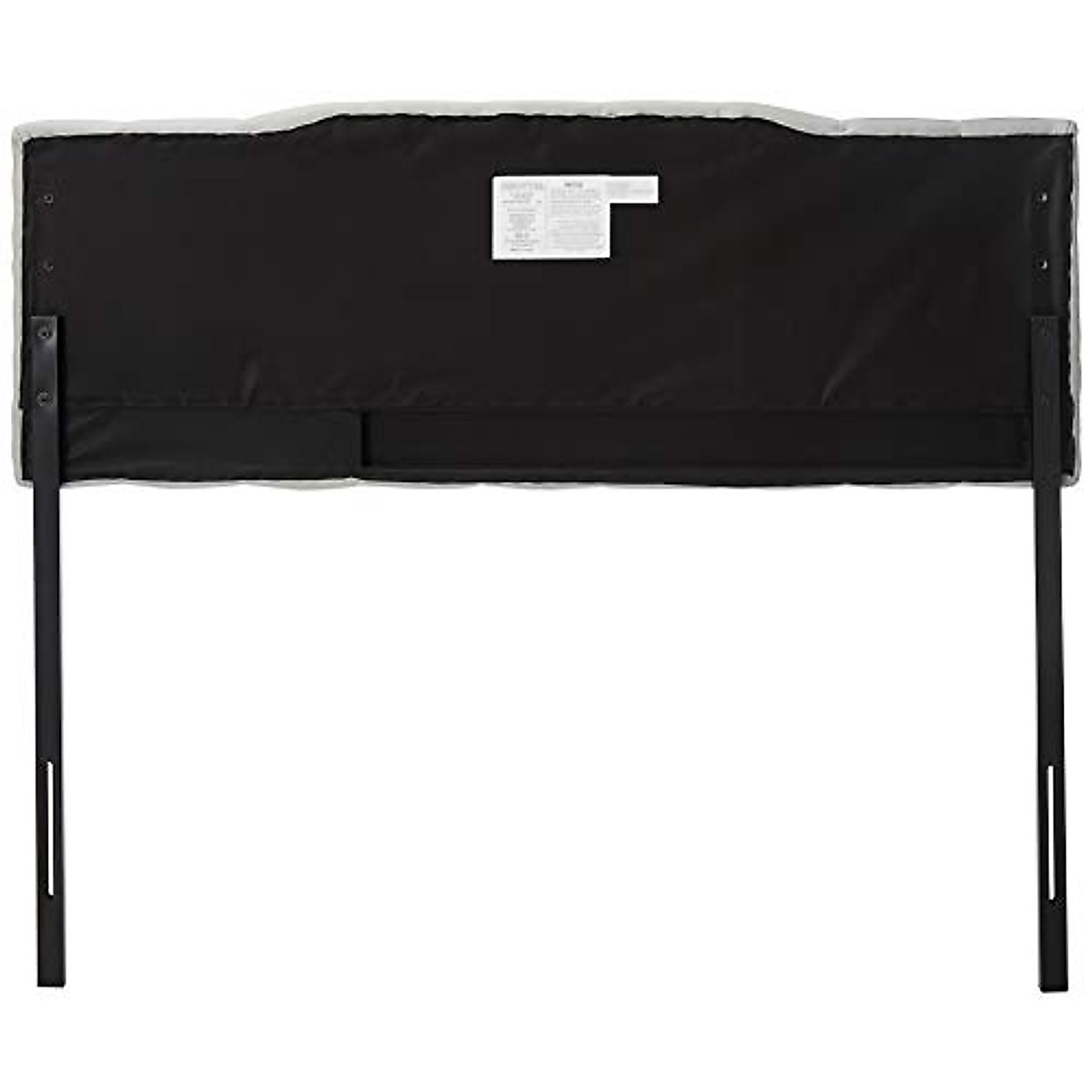 Zinus Satish Upholstered Channel Stitched Headboard in Light Grey, Queen