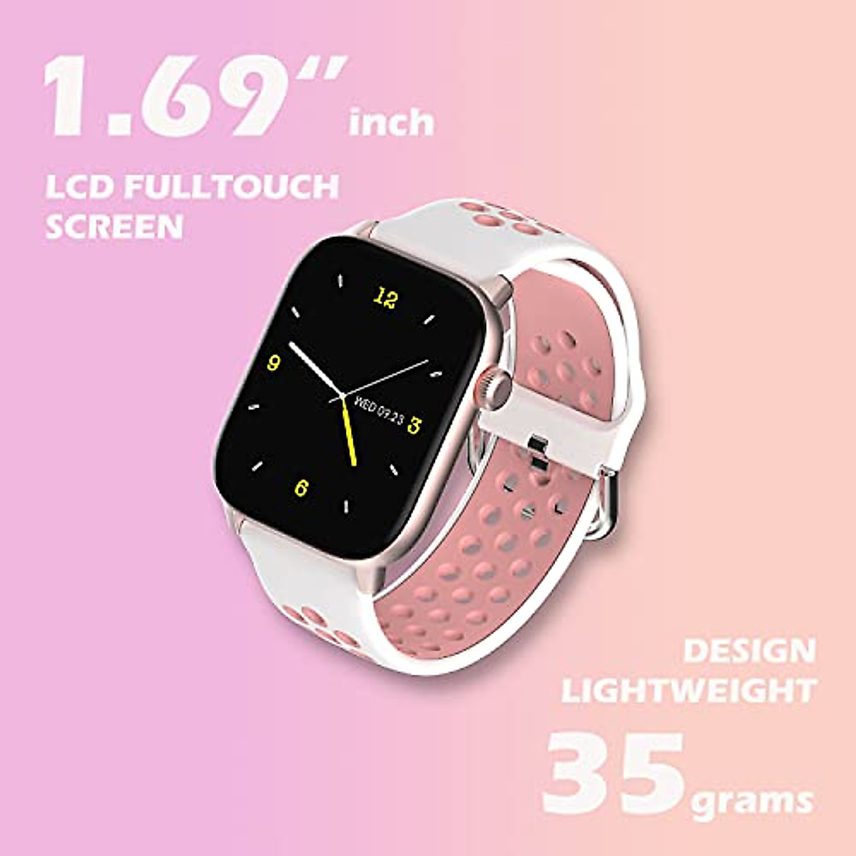 Smart Watch, Fitness Tracker with Heart Rate Monitor,Blood Oxygen Tracking,Sleep Quality Monitoring,IP68 Waterproof,Smartwatch Fitness Watch Compatible with Android iPhone iOS(Pink)