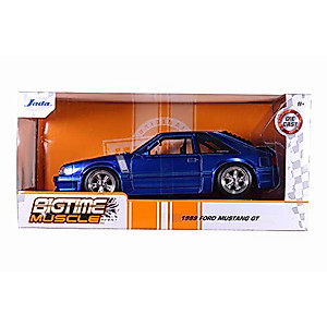 Jada Toys Bigtime Muscle 1:24 1989 Ford Mustang GT Die-cast Car Blue, Toys for Kids and Adults