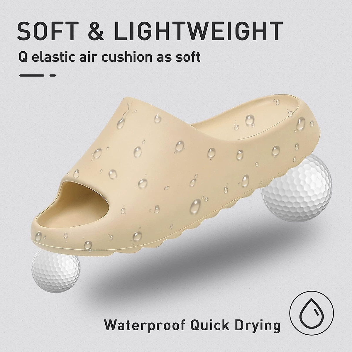 Cloud Slides for Women and Men, Platform Slides Slippers, Non-Slip Quick Drying Soft Lightweight Shower Shoes, Thick Sole Open Toe Slides Sandals for Indoor & Outdoor