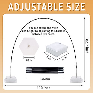 JOYYPOP Improved Balloon Arch Kit, 10ft Wide & 9ft Tall Balloon Arch Stand with Base for Wedding Birthday Baby Shower Graduation Party Decorations