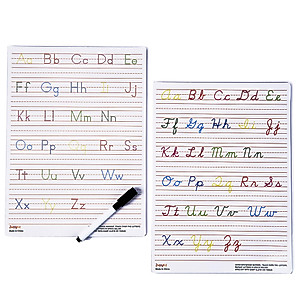 Handwriting Practice Letter Tracing for Kids: Board for Cursive & Printing Style with Dry Erase Marker for Preschooler - Reusable Wipe Clean ABC Alphabet Learn to Write, 8.3 x 11 Inches