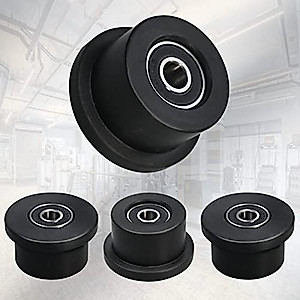 Qty.4 Machined Wheels/Rollers Compatible Total Gym Replacement, Fits Models 1000,1100,1400,1500,1600,1700,1800,1900,Achiever,Force,Gold,Max,Platinum,Platinum Plus,Pro,Supra,Supreme,Ultima,Ultra,XLI
