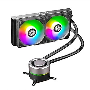 Lian Li Galahad AIO240 RGB Black Dual 120mm Addressable RGB Fans AIO CPU Liquid Cooler - GA240B (Galahad AIO 240 Black)