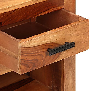 QJBSAVVA Nightstand 15.7"x11.8"x19.6" Solid Sheesham Wood,Bedroom Furniture Side Tables Sofa Side Table Suitable for Bedroom, Living Room, Office, Corridor