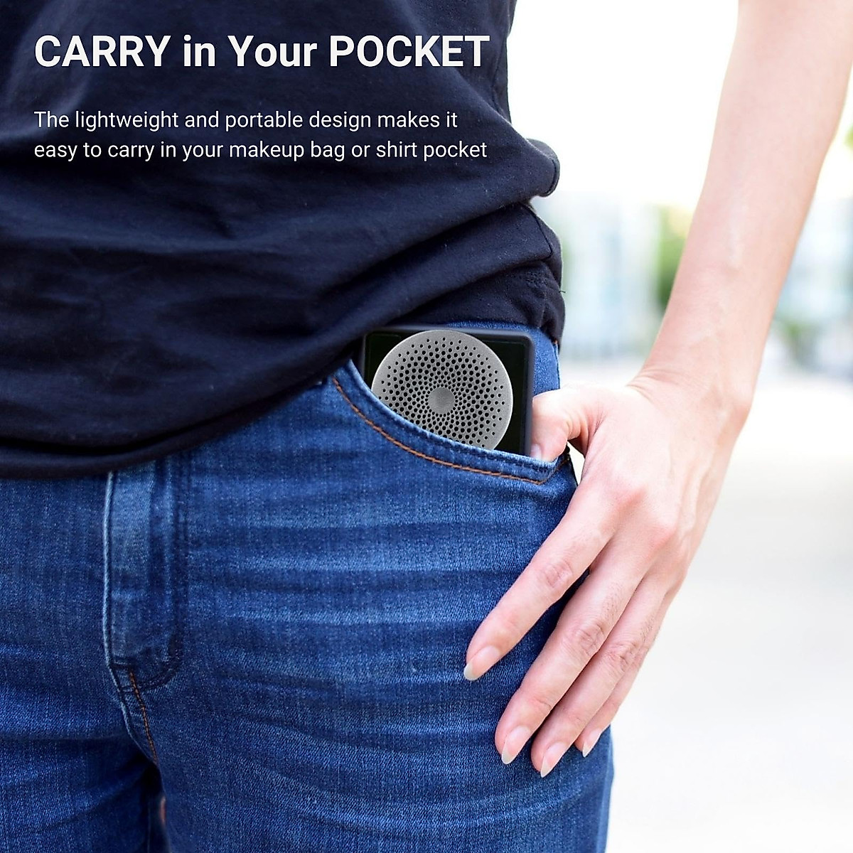 Mini Bluetooth Speaker, Built-in Mic, Hands Free Call, 6 Hours Playtime Wireless Small Speakers, Small but Loud Sound for Android iOS Phones (Stone)