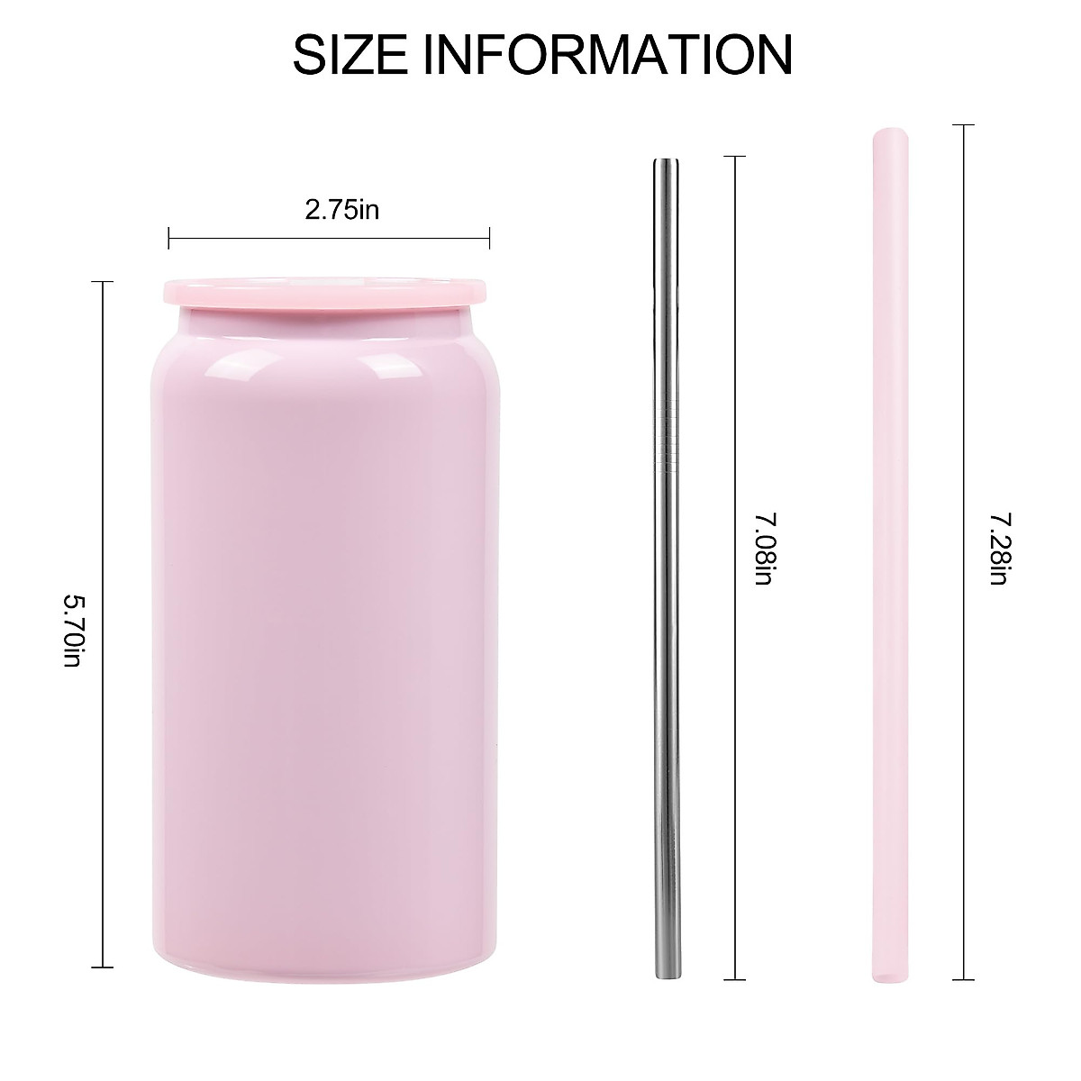 JYLJINGYULI 12 Pack Glass Cups with Lids and Straws, 16oz Stainless Steels Sublimation Tumbler Cups, Beer Cups, Iced Coffee Cups, Smoothie Cup for Whiskey, Soda, Tea, Water cups.