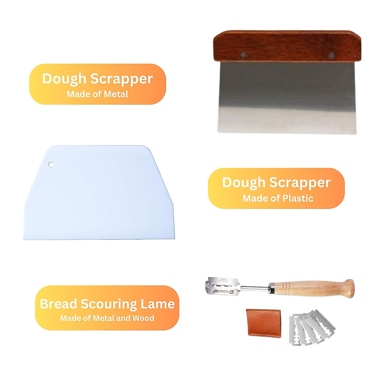 H3EXPERTS 12 Pieces Banneton Bread Proofing Basket Set of 2-10" Round & 9.6" Oval Baskets - Sourdough Bread Baking Supplies - Bread Making Tools and Supplies - Sourdough Starter Kit - Bread Proofer