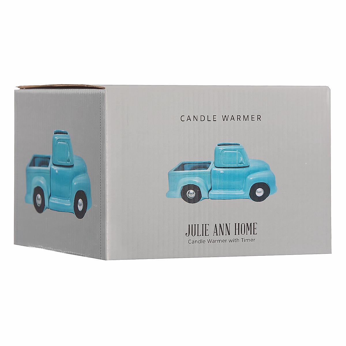 JULIE ANN HOME Ceramic Candle Wax Warmer, Vintage Blue Truck with Safety Timer | Automatic Plug in Fragrance Warmer for Scented Wax Melts, Cubes, Tarts | Retro Farmhouse Air Freshener Set