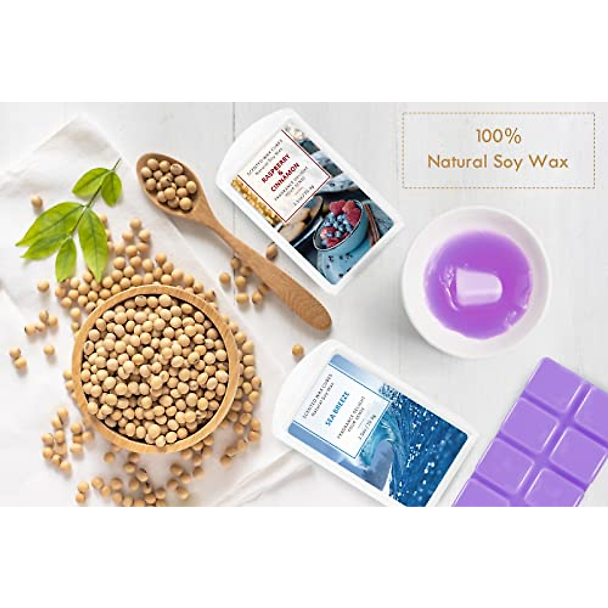 LA BELLEFÉE Wax Melts Wax Cubes, Soy Wax Candle Melts, Decoration Lavender, Fresh Linen, Winds in Summer, Sea Breeze, Raspberry&Cinnamon, Espresso, Cherry