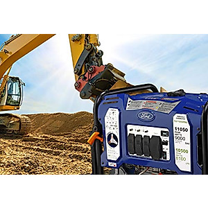 Ford, 11050W Dual Fuel Portable Switch & Go Technology and Electric Start FG11050PBE-A Generator, 11050 Watts, Blue