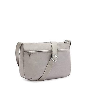 Kipling Womens Izellah Bag, Super Light Everyday Purse, Nylon Shoulder Crossbody Bag, Grey Gris, 12.25 L X 9.25 H X 5 D US