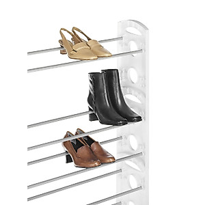 Whitmor Floor 50 Pair Shoe Tower 10 Tier White