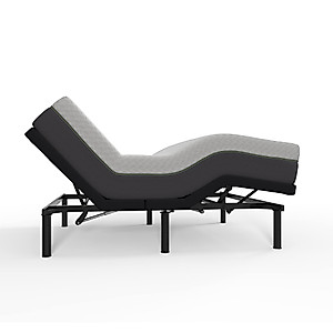 Blissful Nights e4 Queen Adjustable Bed Base Frame with 12" Medium Firm Copper and Gel Infused Memory Foam Mattress