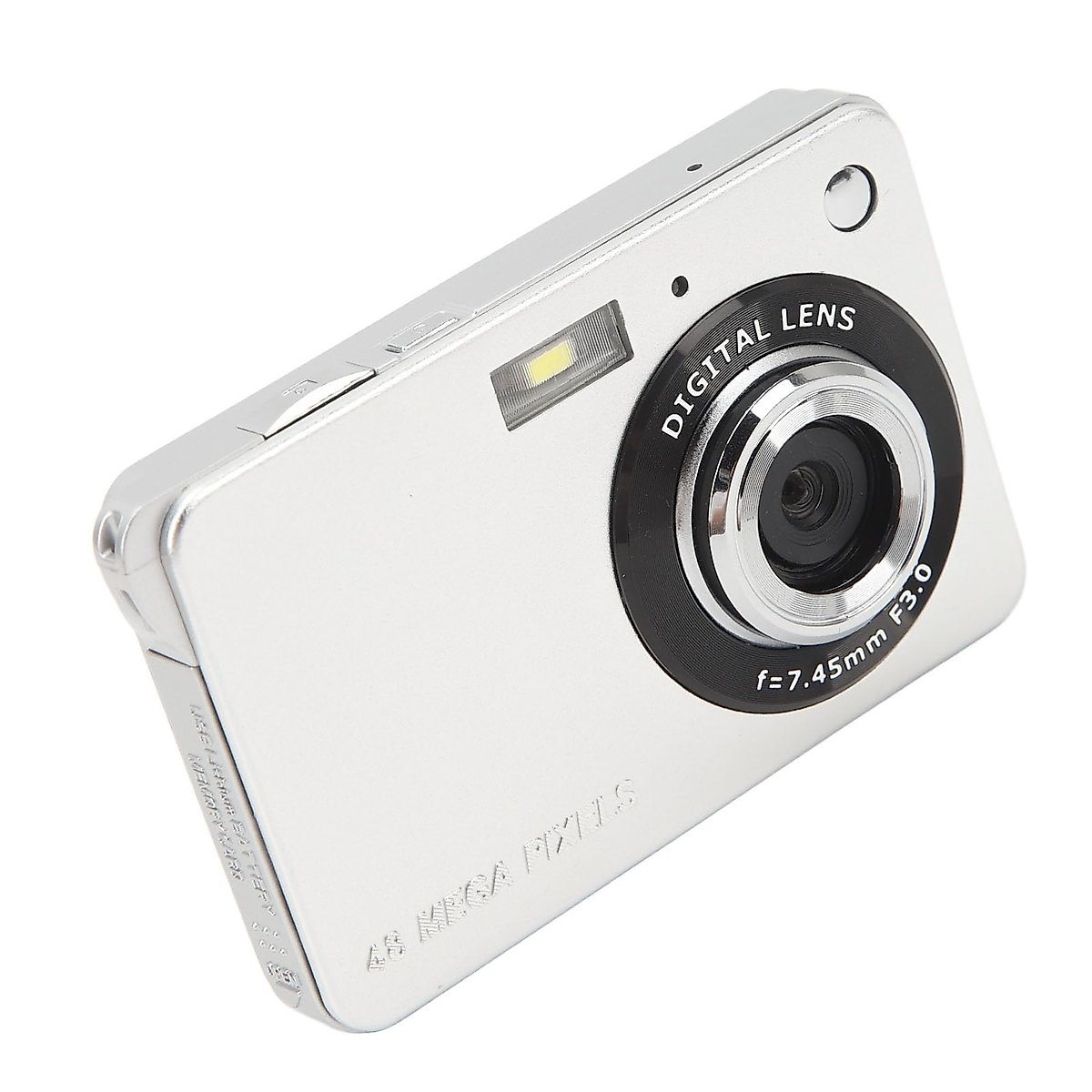 Compact Camera, 2.7 Inch TFT Screen Automatic Light Sensitization Digital Camera Silver 48MP for Vlogging