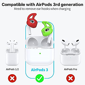 [5 Pairs] for AirPods 3 Ear Hooks Covers, WOFRO Anti-Slip Ear Tips Cover Soft Silicone Add Grip Sport Ear Wing Earbuds Accessories Compatible with AirPods 3rd Generation(5 Colors)