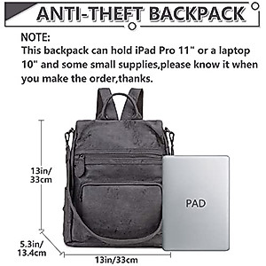 RAVUO Backpack Purse for Women, PU Leather Anti-theft Backpack Fashion Convertible Shoulder Bag for Ladies Three Ways to Carry