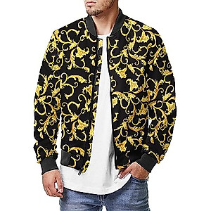 COOFANDY Men's Bomber Jacket Fashion Windbreaker Fall Winter Front Zip Jackets