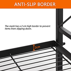 YOHKOH 5 Tier Metal Storage Rack Closet Shelves,Standing Storage Shelf Units for Laundry Bathroom Kitchen Pantry Closet(Black,17.0L x 12.9W x 53.3H)